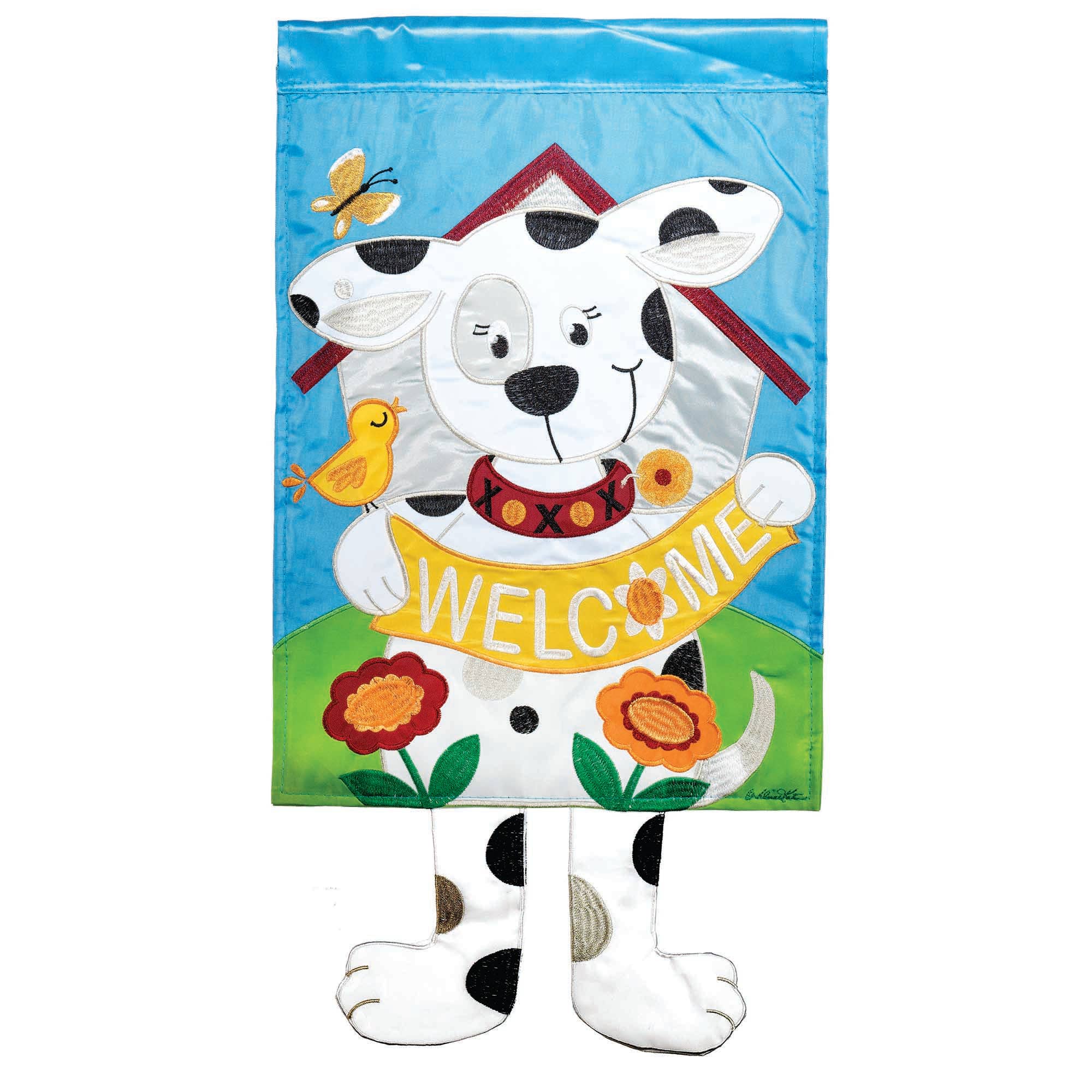 Magnolia - WELCOME DOG CRAZY LEG FLAG – Andrea's Schnuck Store