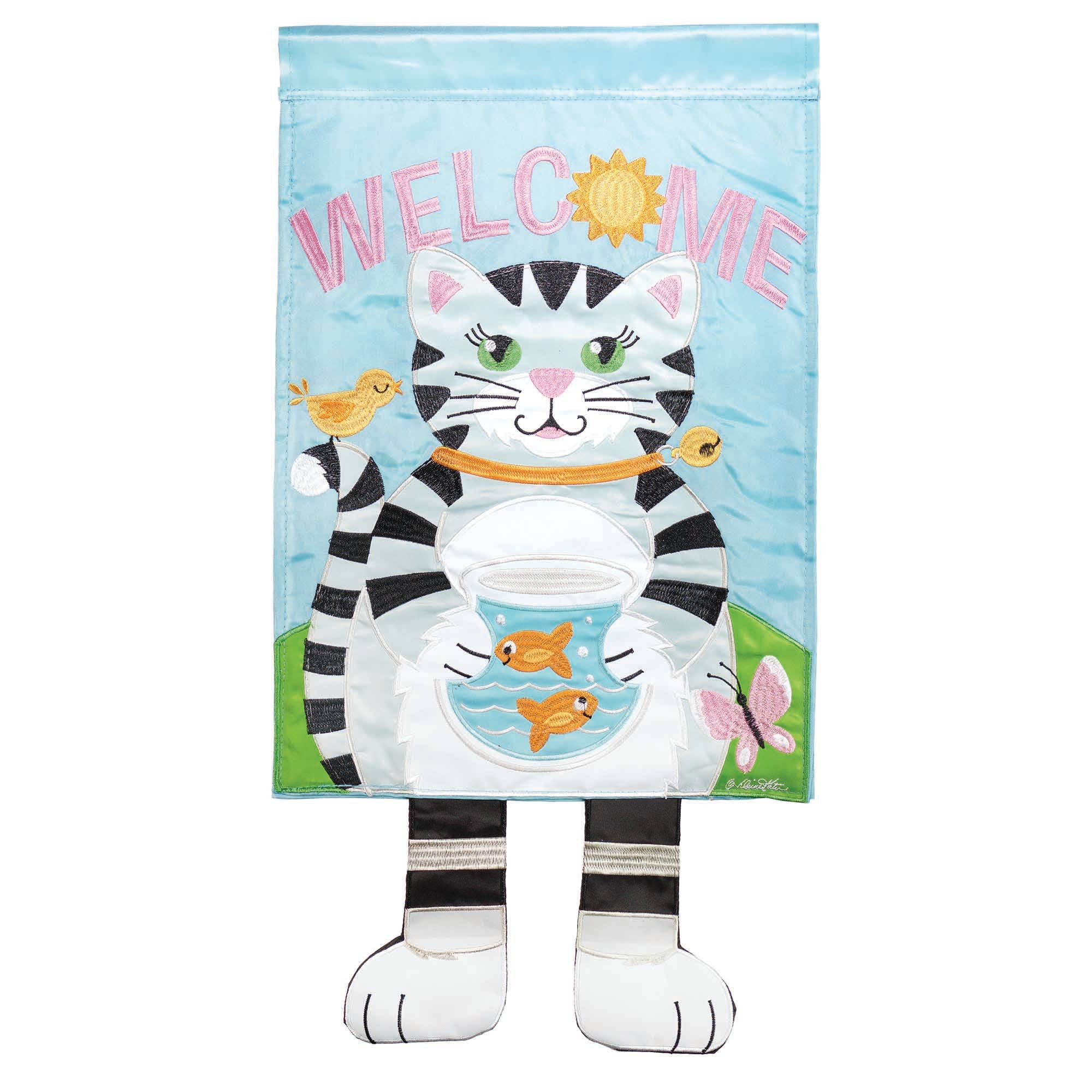 Magnolia - WELCOME CAT CRAZY LEG FLAG – Andrea's Schnuck Store