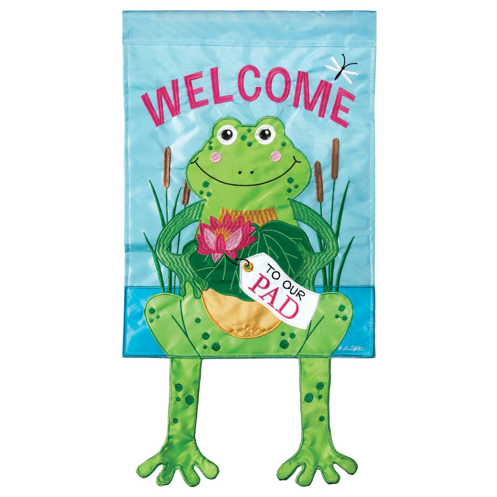 Magnolia - FROG WELCOME TO OUR PAD CRAZY LEG FLAG – Andrea's Schnuck Store