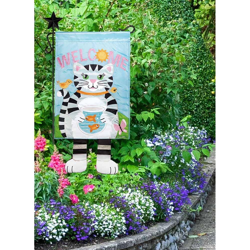Magnolia - WELCOME CAT CRAZY LEG FLAG – Andrea's Schnuck Store